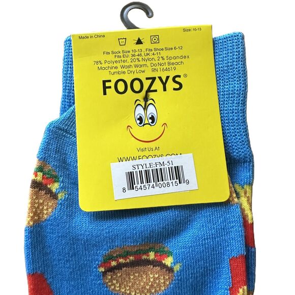 Foozys | Underwear & Socks | Foozys Blue Food Themed Burgers Fries Crew ...